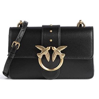 Pinko Mini Love Bag One Simply Sac pour femme, taille unique, Z99q Noir-antique Gold, Taille unique