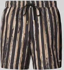 HUGO BOSS Regular Fit Badeshorts mit Mesheinsatz