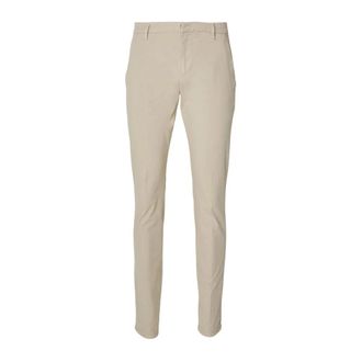 Dondup Schmale Leinenhose mit Logo - - Trousers - Herren - Beige - W32