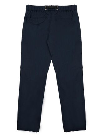 White Sand Cotton-Blend with Belt Trousers - Blue