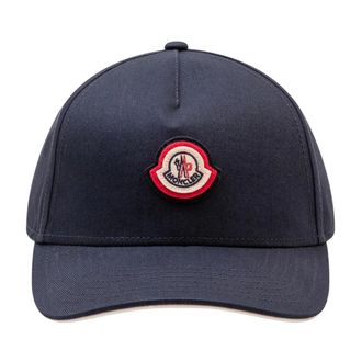 Moncler Logo Patch Baseball Cap - - Accessories - Herren - Blau - ONE SIZE