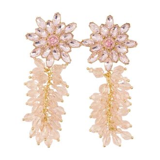 Self Portrait Womens Cluster Flower Earrings Self Portrait Metal Pink Jewelry-Watches