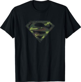 DC Comics Superman Distressed Camo Shield T Shirt T-Shirt