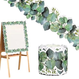 Generico Eukalyptus-Rand: hochwertiges wasserdichtes Mehrzweck-Anschlagbrettdekorationsset, exquisites Blumen-Design und detailliert gestanztes Eukalyptusblatt