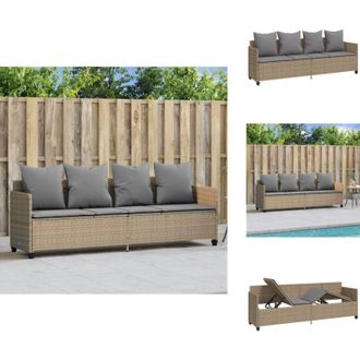 vidaXL Sonnenliege mit Kissen Beige Poly Rattan - Sonnenliege - Gartenliege - Liege - Outdoor M&ouml;bel - Relaxieren Im Garten