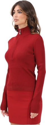 Patrizia Pepe Femme, Pulls, Rouge, Taille: 40 FR Dolcevita Zip Turtleneck