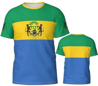 Generic Drapeau du Gabon Gabonais Tee Shirt Homme T-Shirt Manches Courtes Sportswear Quickdry T-Shirts De Sport pour Sport P&ecirc;che Entra&icirc;nement XXL