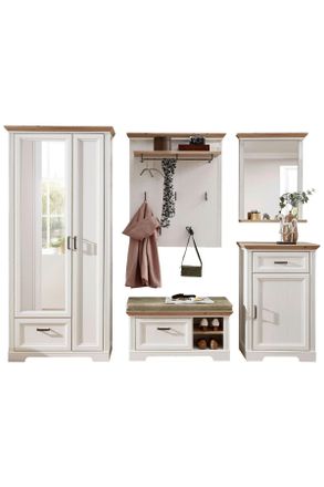 Landscape Garderobe, Pinien, Eiche Artisan, Holzwerkstoff, 5-teilig, 281x204x41 cm, Garderobe, Garderoben-Sets & Serien, Garderoben-Sets