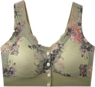 Generic Body blanc imprim&eacute; en dentelle, beau dos, fronc&eacute;, sans affaissement, grande poitrine, seins fins, vert, 3XL