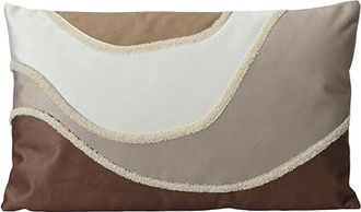 Decoris Luxuriöses Polyester-Samtkissen sattem Braun, 30 cm Länge, 50 cm Breite und 3 cm Höhe