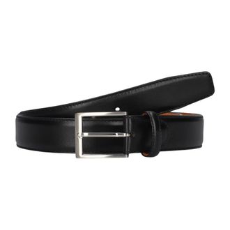 Magnanni Schwarzer Lederg&uuml;rtel mit Silberschnalle - - Accessories - Herren - Schwarzk - 115 CM