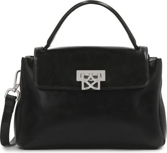 Kazar Femme, Sacs, Noir, Taille: ONE Size Sac &agrave; main en cuir noir avec poign&eacute;e et bandouli&egrave;re