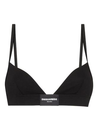 Dsquared2 soutien-gorge &agrave; patch logo - Noir