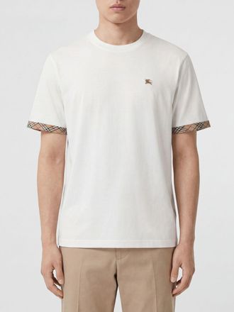 Burberry T-shirt &agrave; col rond en coton avec logo EKD brod&eacute; contrastant