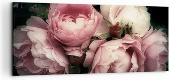 Arttor Wandbilder Dekoration Wohnzimmer Pfingstrose Blume Panorama Bilder auf Leinwand 120x50cm Leinwandbild Schlafzimmer Küche Wand Kunstdruck Art Groß Wand