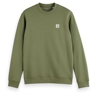 Scotch & Soda Herren Essential Badge Logo Crewneck Sweatshirt, Green Ivy, M