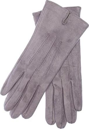 Eem Fashion EEM gants pour femmes 100% végétaliens, aspect velours, matériau élastique doux, polaire pelucheuse, gris onesize