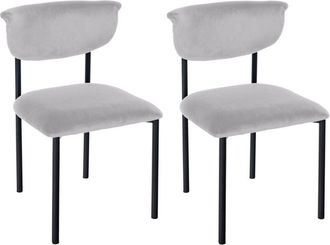 Clp 2er Set Esszimmerstuhl Gambell Samt grau