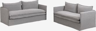 Sklum Sklum - Wohnzimmerset mit 2-Sitzer-Sofa und 3-Sitzer-Sofas aus Leinen und Baumwolle Grace
