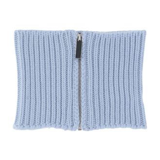 SA SU PHI Kaschmir Halsw&auml;rmer Rei&szlig;verschluss Rippendesign - - Accessories - Damen - Blau - ONE SIZE