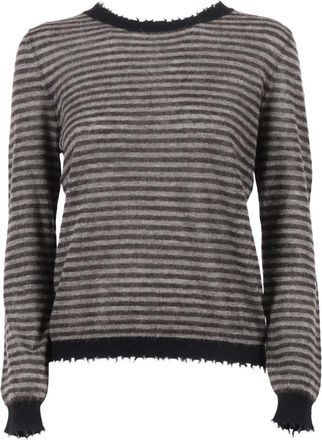 KANGRA pull rayé à bords francs - Gris