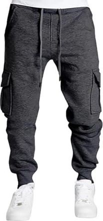 Generic 2025 Bas de Jogging Homme Fitness Mi Saison Vintage Fashion Sweatpants Poches Et Cordon Serrage Pantalon Survetement Droit Long Pants Cadeau Casual Ac