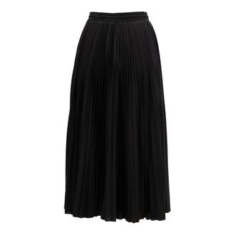 Valentino Garavani Femme, Jupes, Noir, Taille: 36 FR Jupe midi pliss&eacute;e en jersey avec logo V