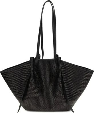 Yuzefi Femme, Sacs, Noir, Taille: ONE Size Grand sac cabas Mochi en raphia