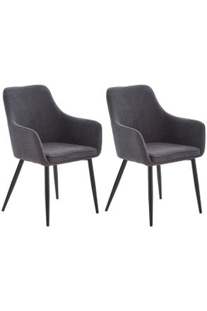Livetastic Armlehnstuhl-Set, Grau, Schwarz, Metall, Textil, Rundrohr, 59x88.5x60.5 cm, Esszimmer, St&uuml;hle, Esszimmerst&uuml;hle, Armlehnenst&uuml;hle