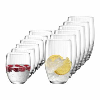 Leonardo Leonardo Poesia Trinkgl&auml;ser-Set 12-teilig, Sp&uuml;lmaschinengeeignete Wasser-Gl&auml;ser, Trink-Becher aus Glas, Saft-Gl&auml;ser, Getr&auml;nke-Set, 380 ml und 460 ml, 