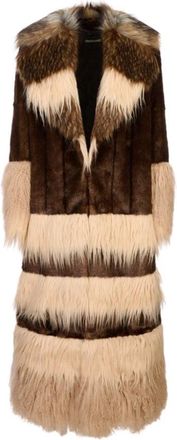 Roberto Cavalli Langer Kunstpelzmantel - - Coats - Damen - Braun - M