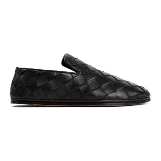 Bottega Veneta Homme, Chaussures, Noir, Taille: 41 EU Chaussons en Cuir Noir Dimanche