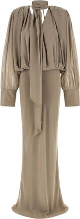 Rotate Rotate Birger Christensen, Femme, Robes, Beige, Taille: 38 FR Longue Robe Maxi en Mousseline