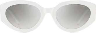 Marc Jacobs lunettes de soleil ovales &agrave; plaque logo - Blanc