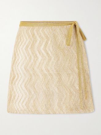 Missoni Mare Mini-wickelrock Aus Metallic-h&auml;kelstrick Mit Pailletten - Gold