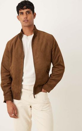 Mango Jacke in Dunkelbraun mit Reißverschluss und Stehkragen