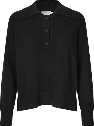 Masai Strick-Poloshirt - - Tops - Damen - Schwarzk - XL