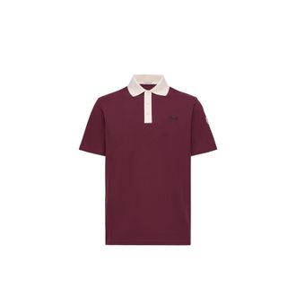 Moncler Moncler Polo En Piqu&eacute; De Coton &Agrave; Logo Brod&eacute;, Homme, Rouge, Taille: 3xl