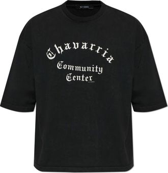 Willy Chavarria Homme, Tops, Noir, Taille: M Chavarria Community Center Buffalo Tee