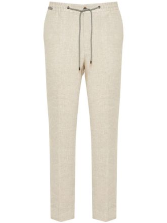 Corneliani Leinenhose mit Kordelzug - Nude