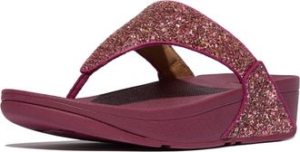 FitFlop Damen LULU Multi-Tonal Glitter Zehentrenner Sandalen, Ruby Mix, 38 EU, Rubin-Mix, 38 EU