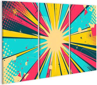 Islandburner Prime Bild auf Leinwand Pastellfarbene abstrakte Comic Vorlage im Pop Art Stil Bilder Wandbilder Poster