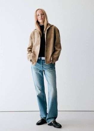 Mango Overshirt mit Wildleder-Effekt mittelbraun - Damen - XXL - MANGO