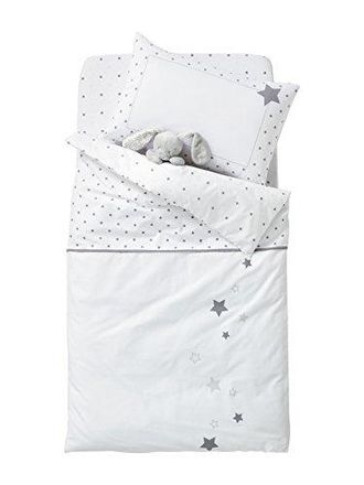 Vertbaudet Housse de Couette bébé Pluie DETOILES Blanc/Gris 100X120