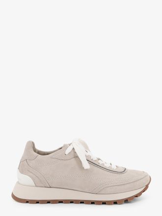 Brunello Cucinelli Suede sneakers with Monili embellishment - BRUNELLO CUCINELLI - gender_Woman