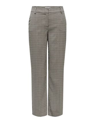 Only Damen Onllettie Mw STR Check Pant TLR Hose, Cloud Dancer/Checks:Tannin & Cornet Blue & Night Sky & Peat, 42W x 32L