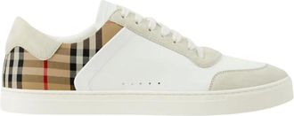 Burberry Homme, Chaussures, Blanc, Taille: 43 EU Stevie Leather Baskets