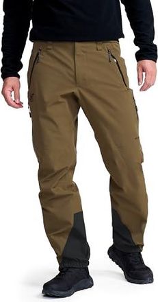 RevolutionRace Cyclone 3L Shell Pants pour Homme, Pantalon Imperméable avec Réflecteurs Recco pour la Randonnée, Dark Olive, XL
