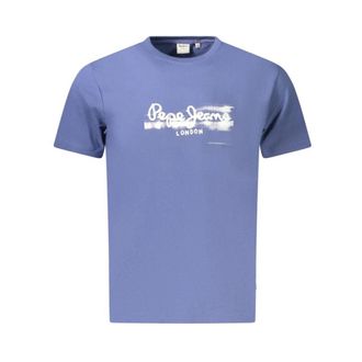 Pepe Jeans London Cotton Graphic Print T-Shirt - - Tops - Herren - Blau - S