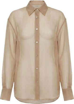 Frankie Shop Chemise transparente Peri - Femme - Blouses et Chemises - Beige - Taille: 42 FR